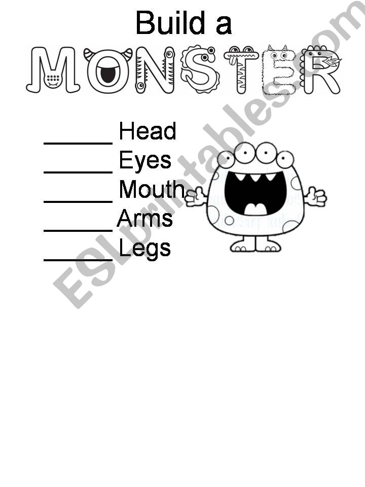ESL - English PowerPoints: Build a monster