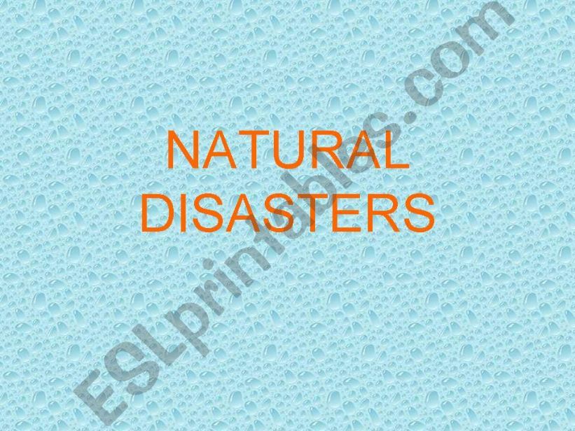 ESL - English PowerPoints: natural disaster