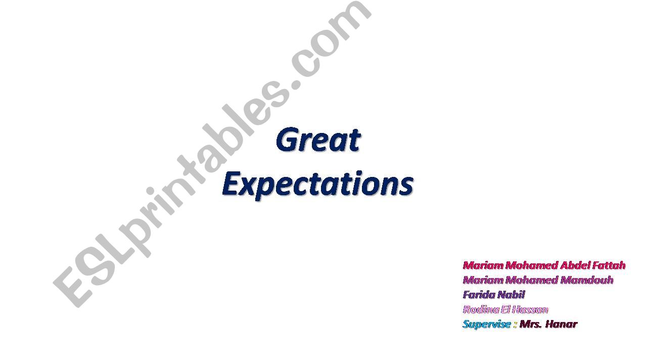 ESL - English PowerPoints: Booklet project on great expectation