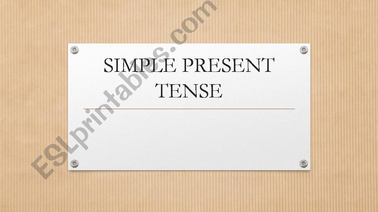 ESL - English PowerPoints: simple present power point