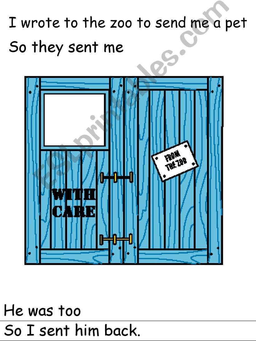 ESL - English PowerPoints: Dear zoo writing