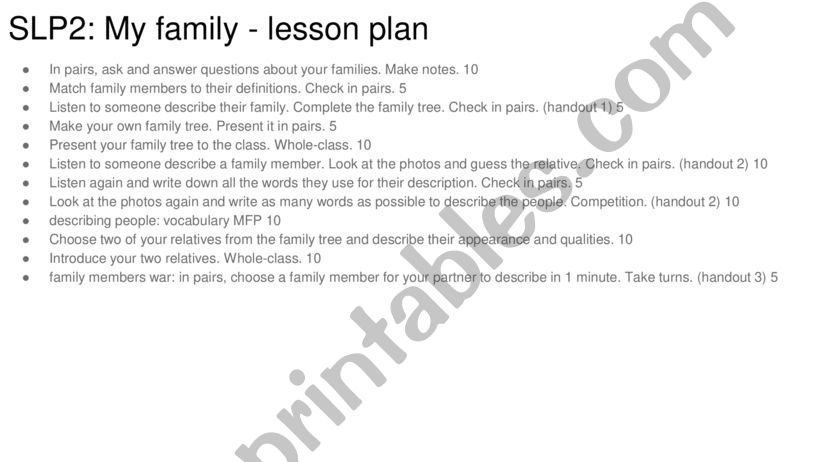 ESL - English PowerPoints: My Family