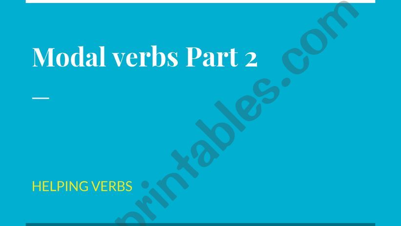 ESL - English PowerPoints: Modal Verbs