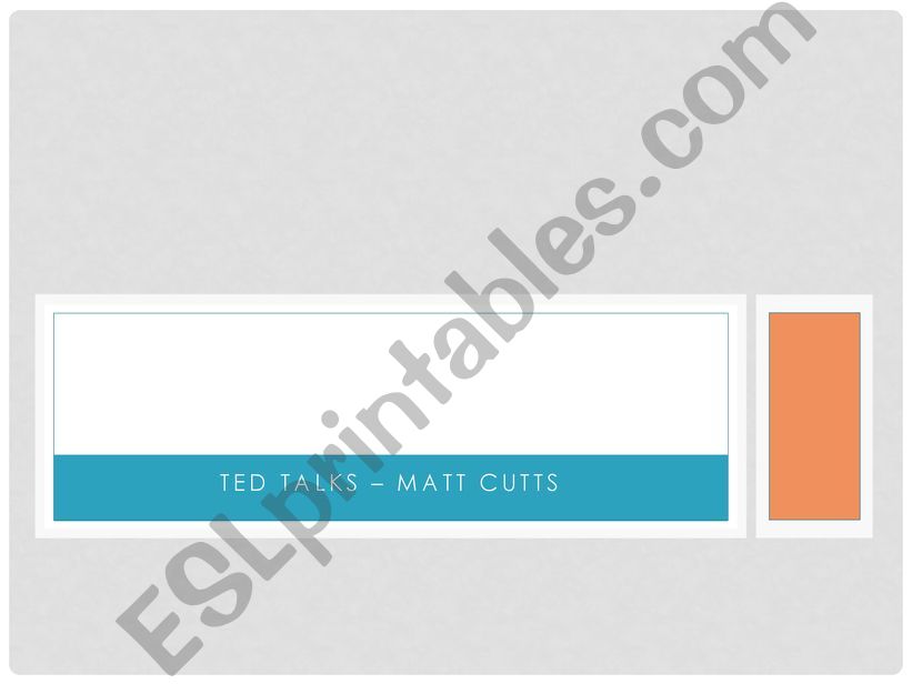 ESL - English PowerPoints: TED TALKS - TRY SOMETHING NEW FOR 30 DAYS