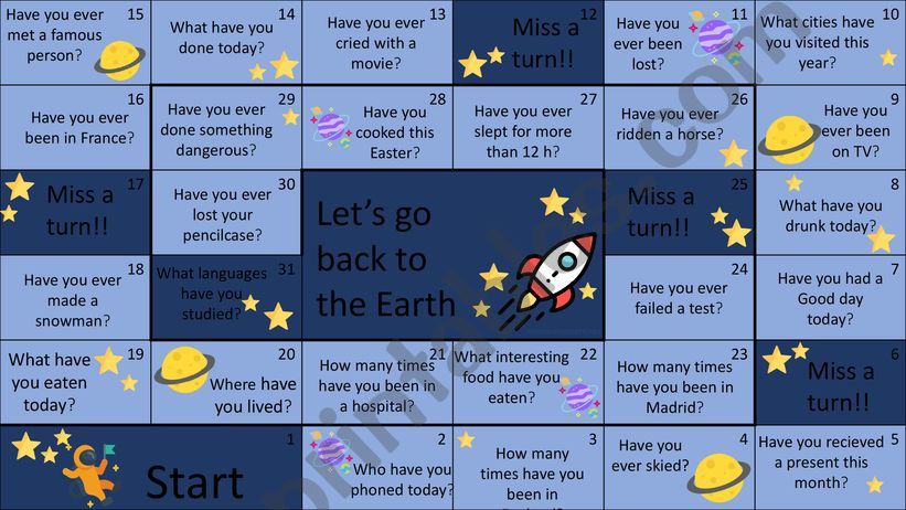 ESL - English PowerPoints: present perfect game