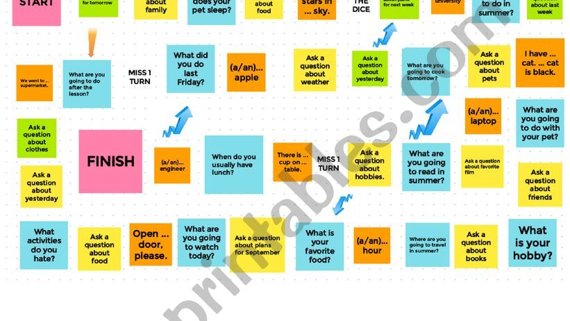 ESL - English PowerPoints: questions board game