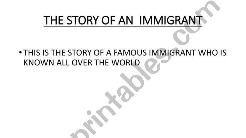 ESL - English PowerPoints: An Immigrant Story
