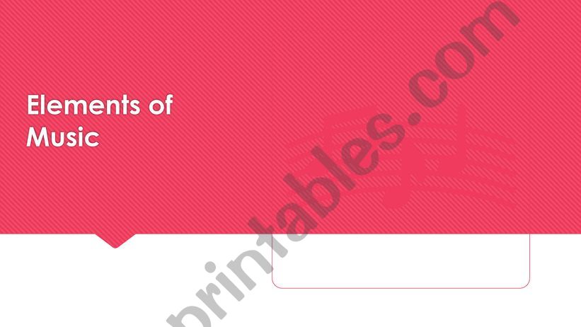 ESL - English PowerPoints: Elements of Music