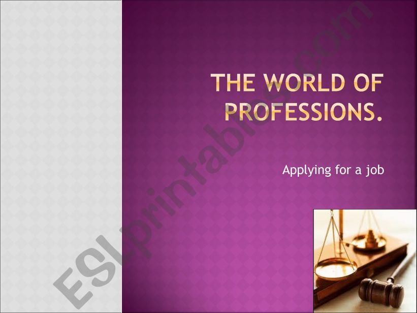 ESL - English PowerPoints: Applying for a job