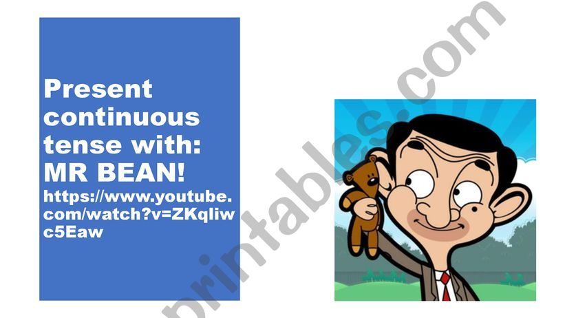 Esl English Powerpoints Present Continuous With Mr Bean