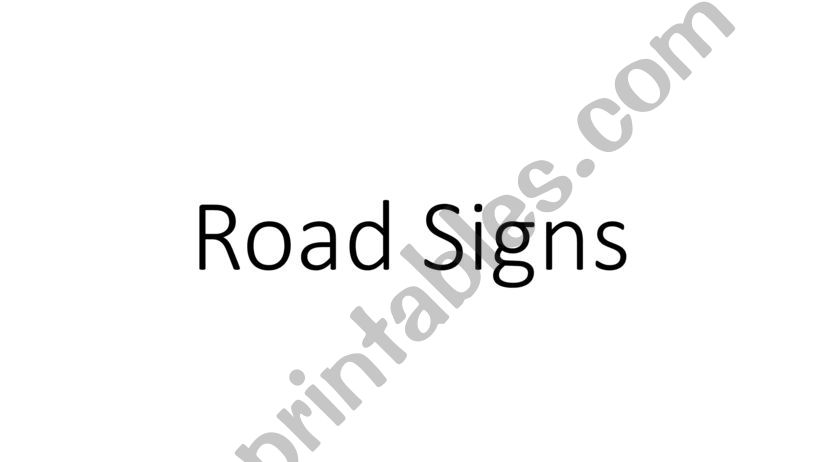 ESL - English PowerPoints: Road Signs