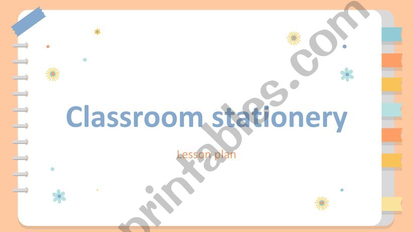 ESL - English PowerPoints: Classroom stationery
