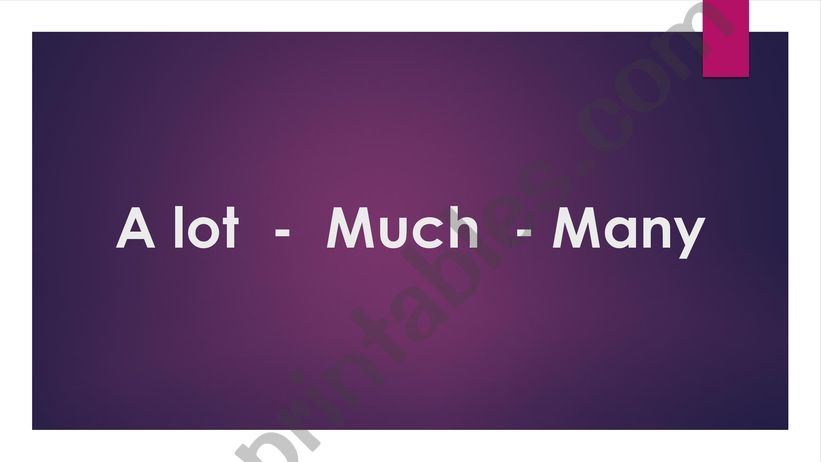 ESL - English PowerPoints: A Lot / Much / Many