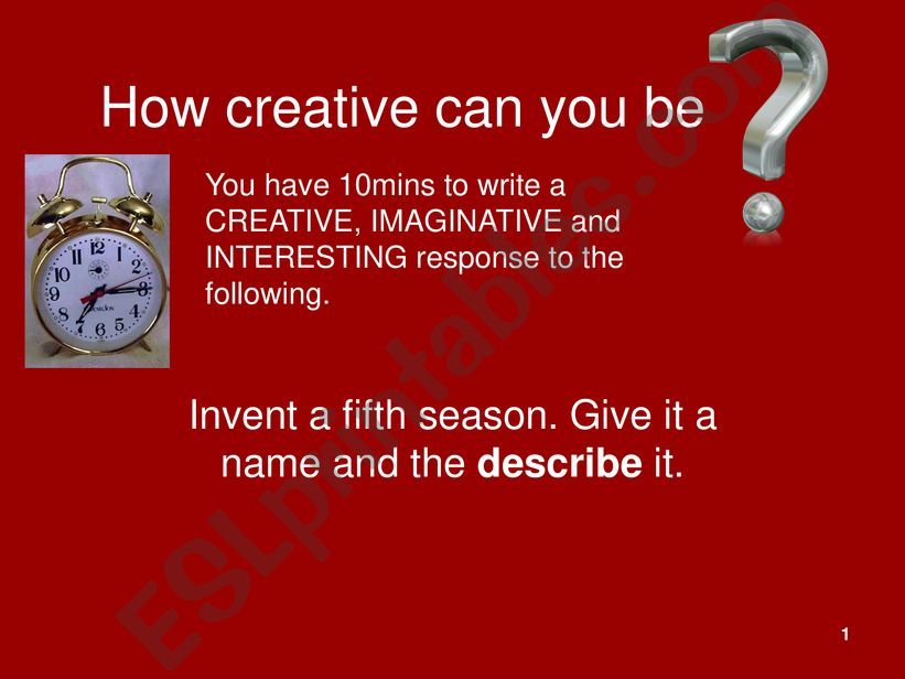 ESL - English PowerPoints: creative writing