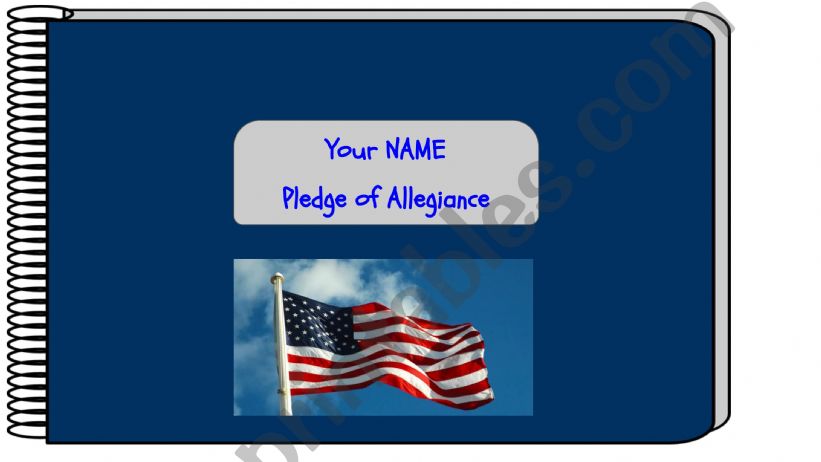 ESL - English PowerPoints: Pledge of Allegiance Vocabulary Notebook