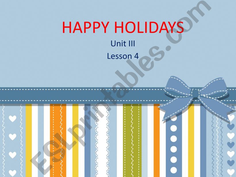 ESL - English PowerPoints: Happy Holidays