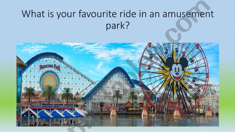 ESL - English PowerPoints: Amusement park rides - Memory game