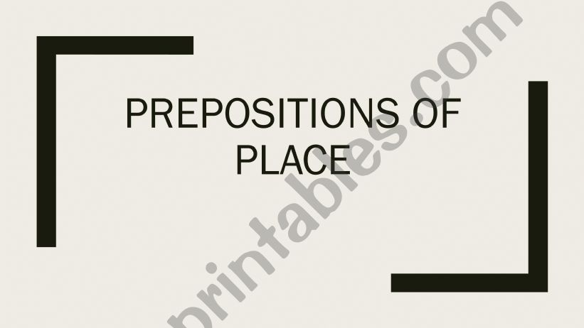 Esl English Powerpoints Preposition Of Place
