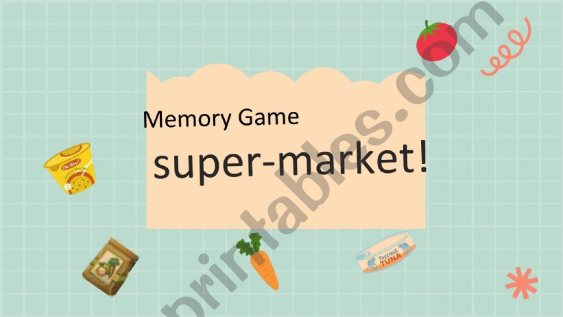 ESL - English PowerPoints: Let’s go to the supermarket! Remember game