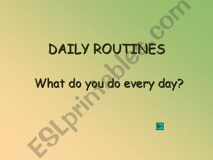 ESL - English PowerPoints: Daily Routine