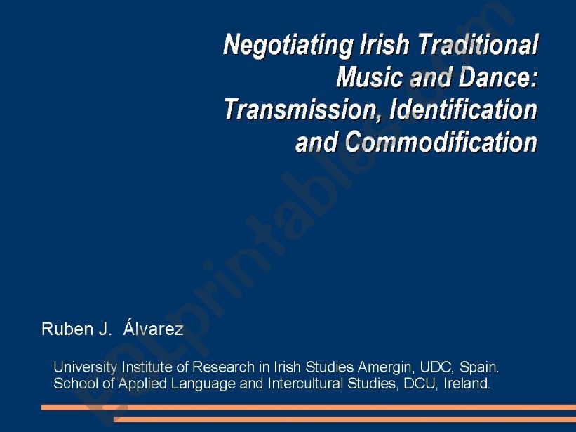 ESL - English PowerPoints: On Traditional Irish Music. An introduction