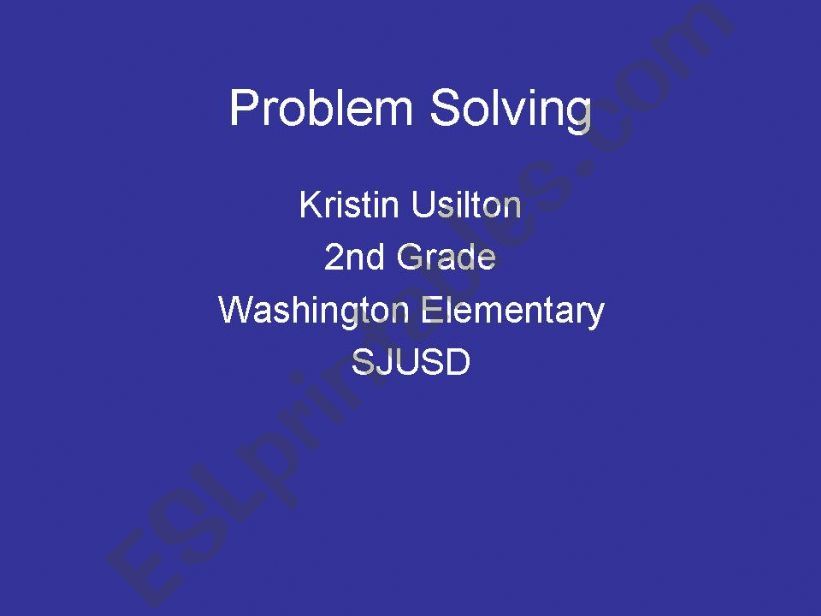 ESL - English PowerPoints: Problem Solving: Choosing Operations