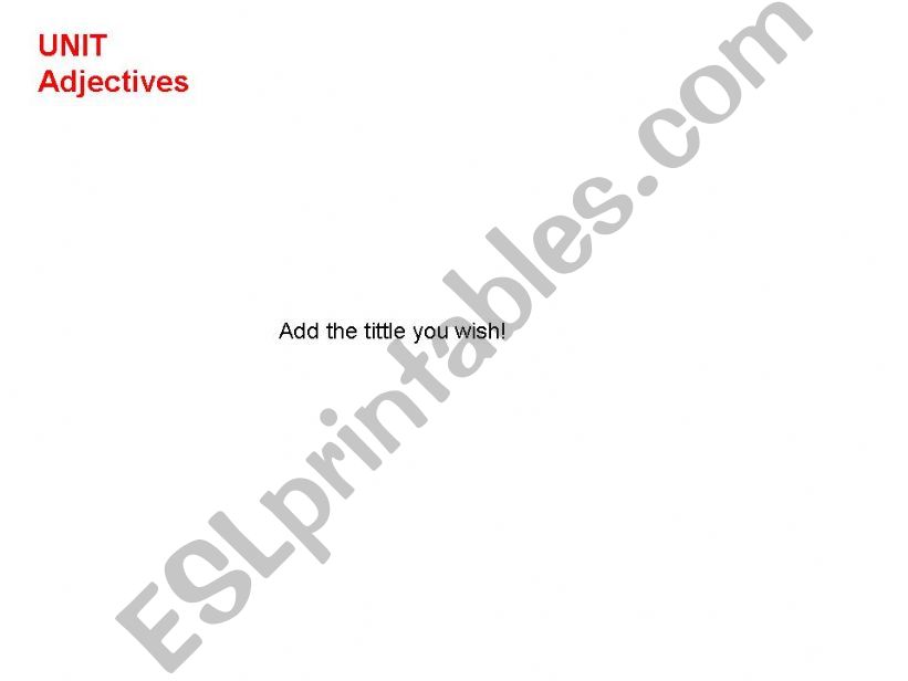 ESL - English PowerPoints: Types of Adjectives