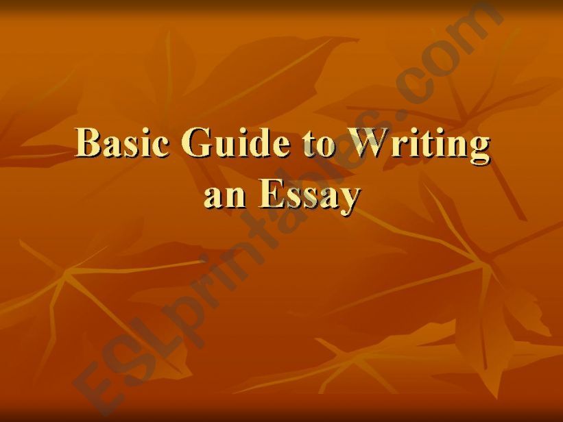 ESL - English PowerPoints: writing an essay