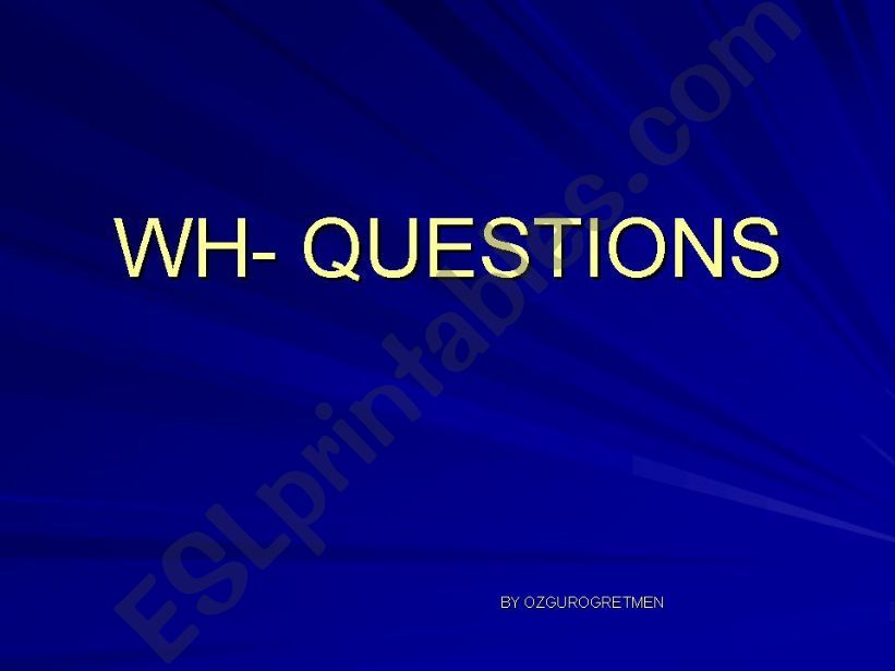 ESL - English PowerPoints: Question Words