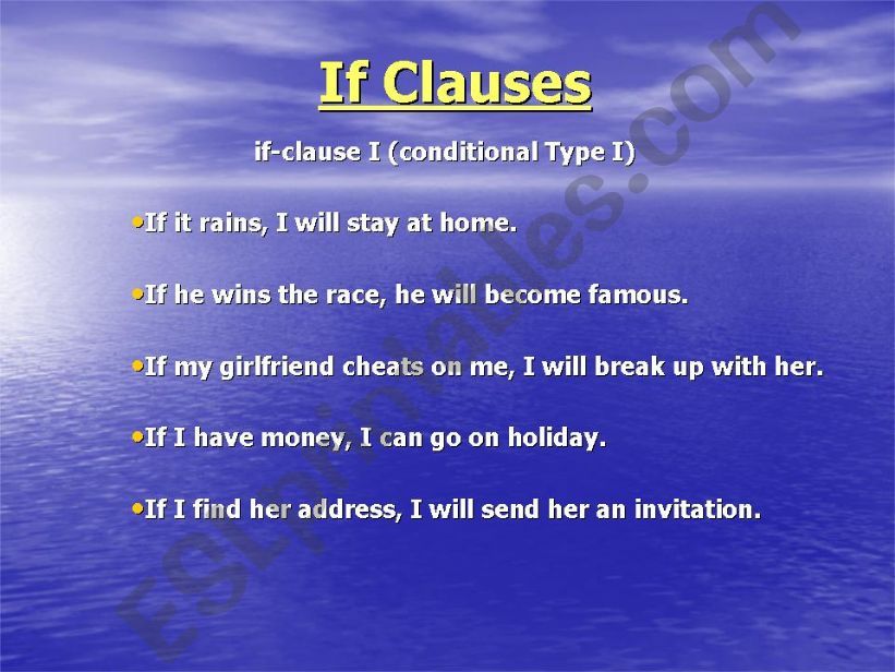 Esl English Powerpoints Conditionals