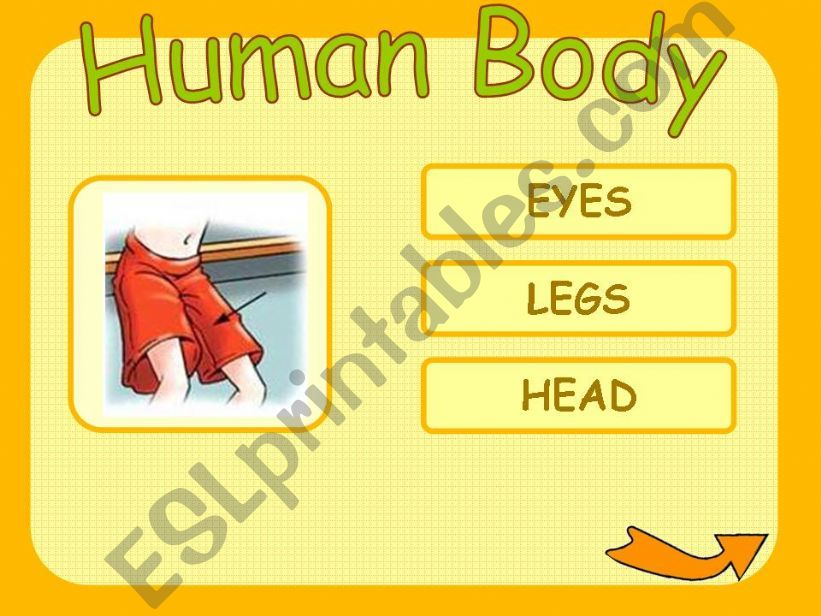 ESL - English PowerPoints: Game Human Body part2