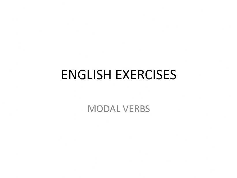 ESL - English PowerPoints: MODAL VERB