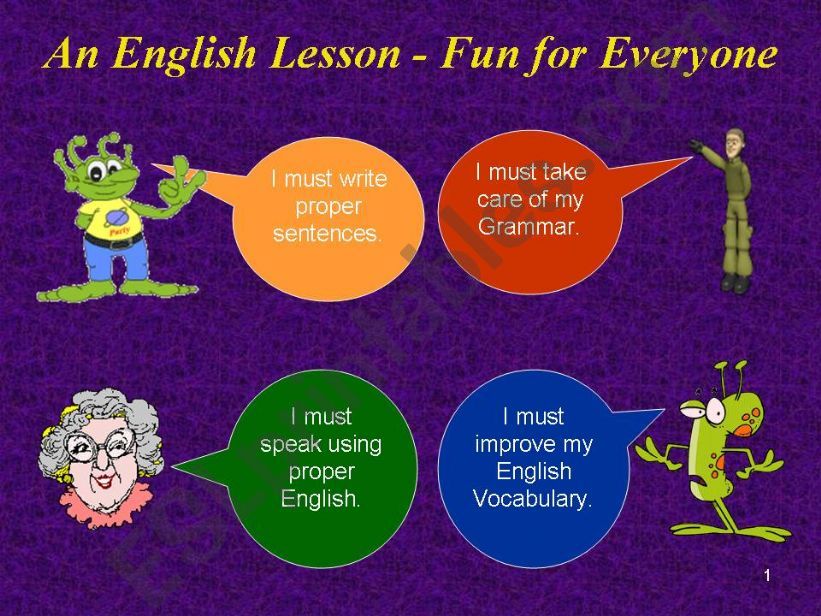 ESL - English PowerPoints: An English Lesson - Fun for Everyone