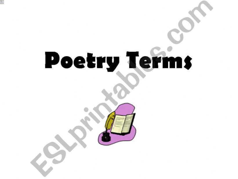 ESL - English PowerPoints: Poetry Terms