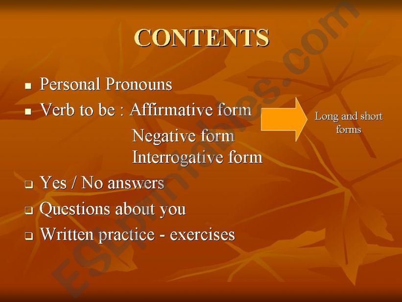 ESL - English PowerPoints: Verb To Be