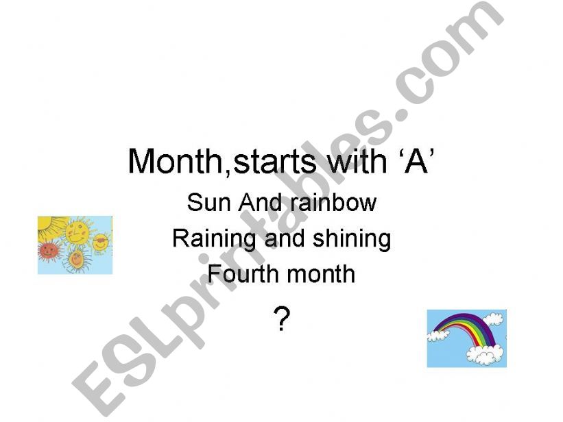 ESL - English PowerPoints: months of year