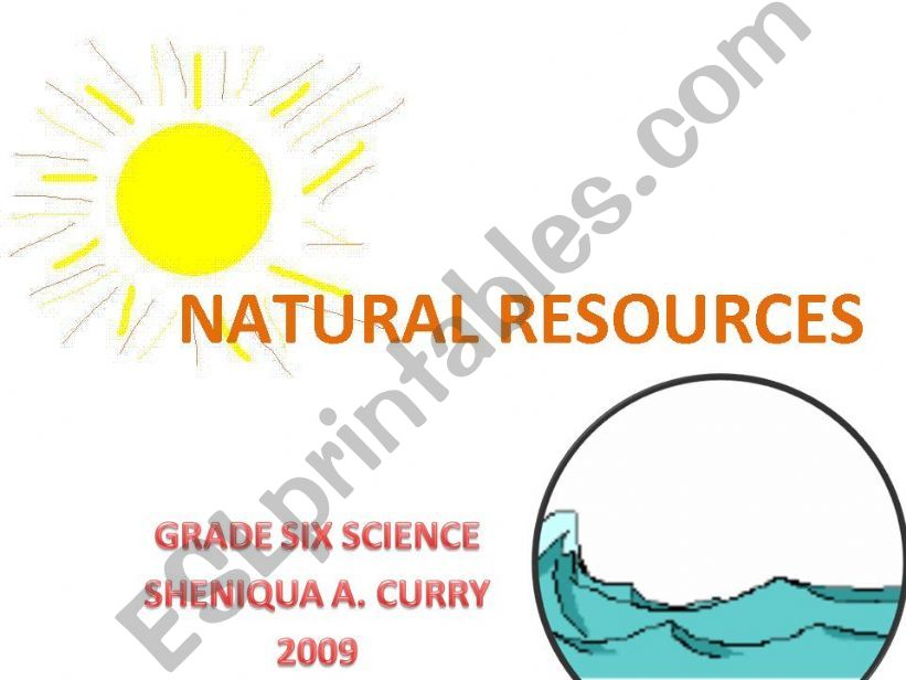 ESL - English PowerPoints: Natural Resources