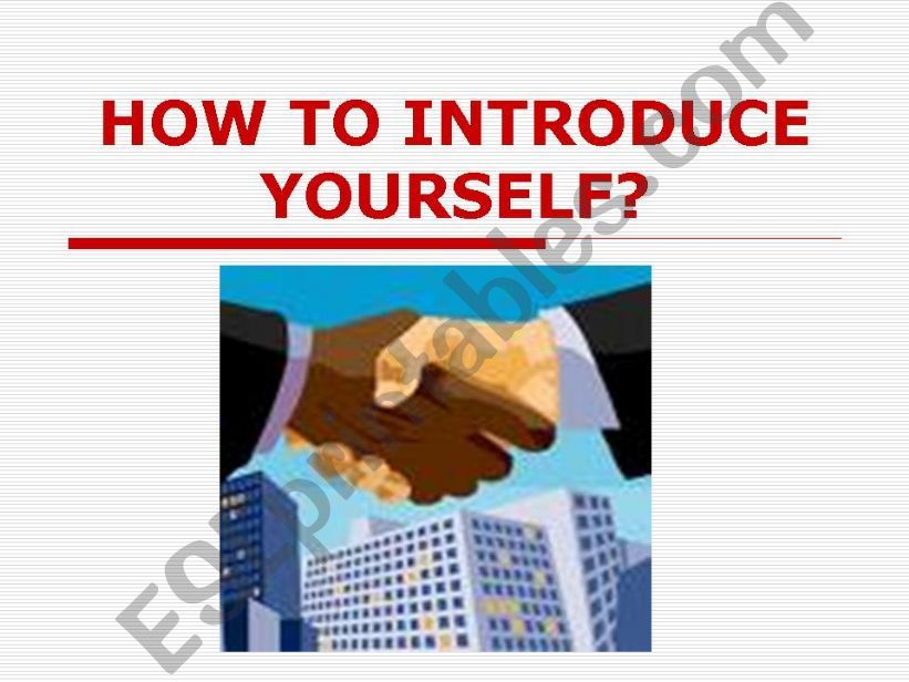 ESL - English PowerPoints: self introduction