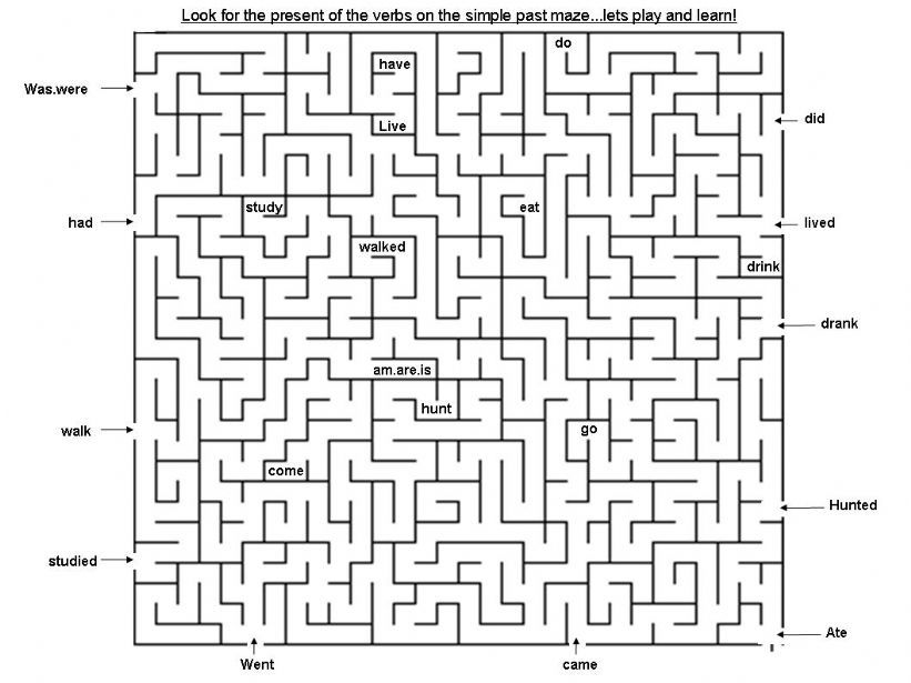 ESL - English PowerPoints: simple past maze