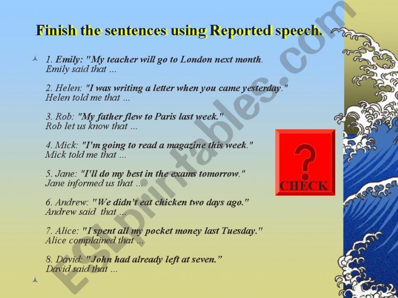 ESL - English PowerPoints: Reported speech