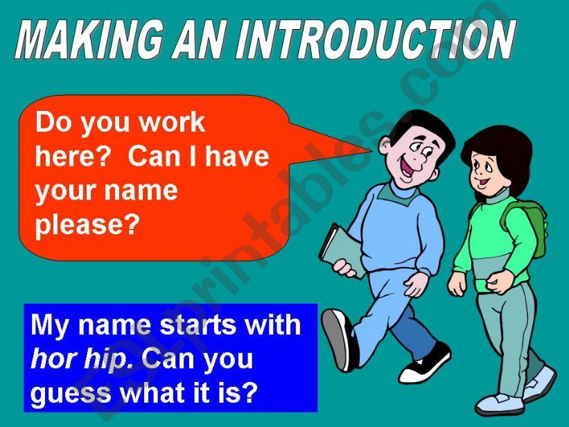 ESL - English PowerPoints: making an introduction
