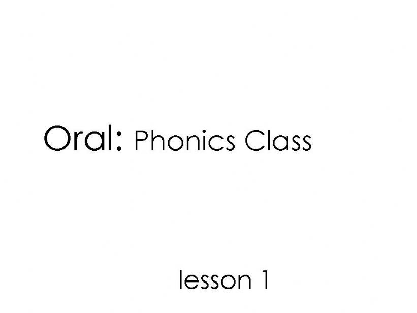 ESL - English PowerPoints: Phonics Class Lesson 1