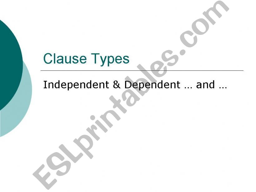 ESL - English PowerPoints: clause