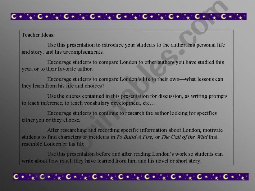 ESL - English PowerPoints: Jack London