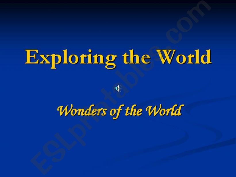 ESL - English PowerPoints: exploring the world