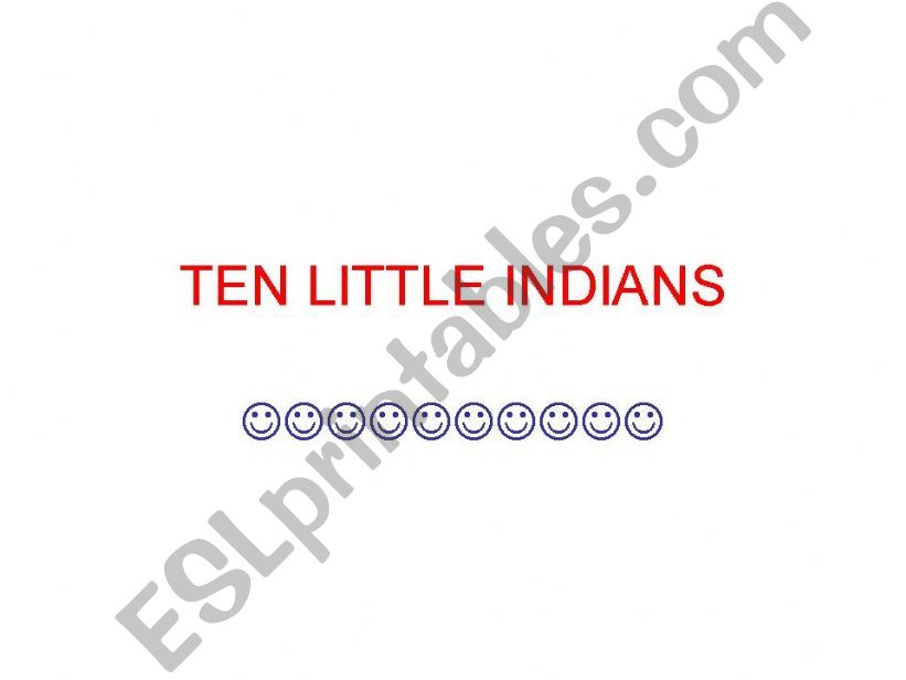 ESL - English PowerPoints: for young learners...ten little indians