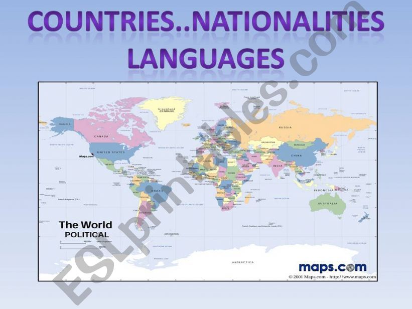 ESL - English PowerPoints: Countries, nationalities, languages