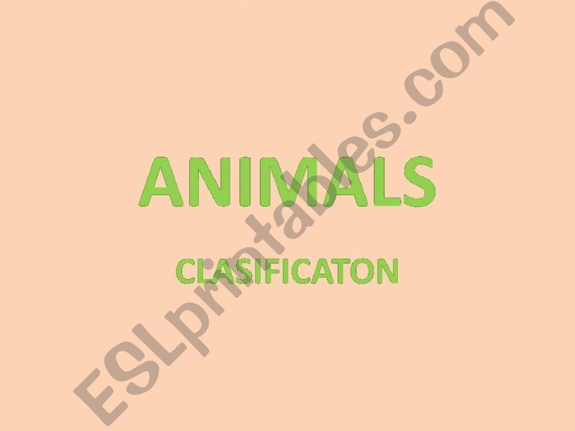 ESL - English PowerPoints: Animals