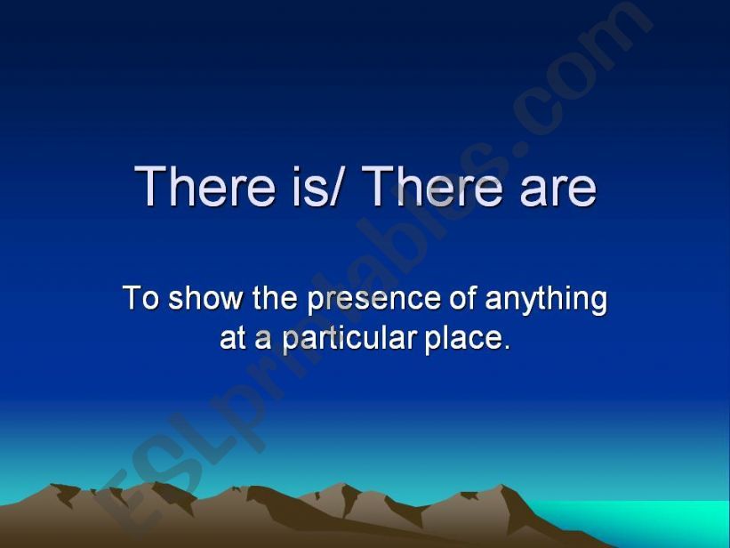 ESL - English PowerPoints: There is/ there are Grammar