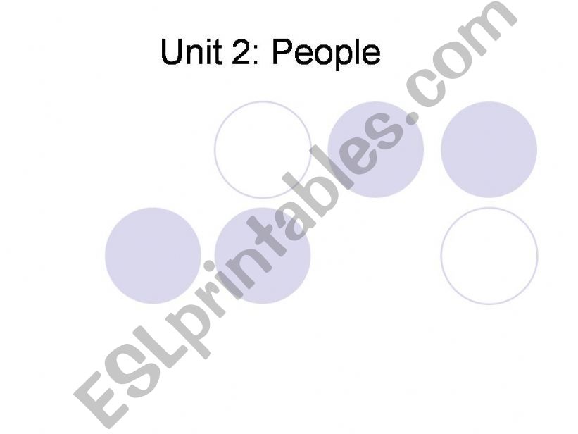 ESL - English PowerPoints: Unit 2: People
